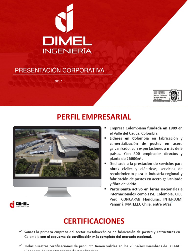 Presentación DIMEL INGENIERÍA | PDF | Colombia | Acero