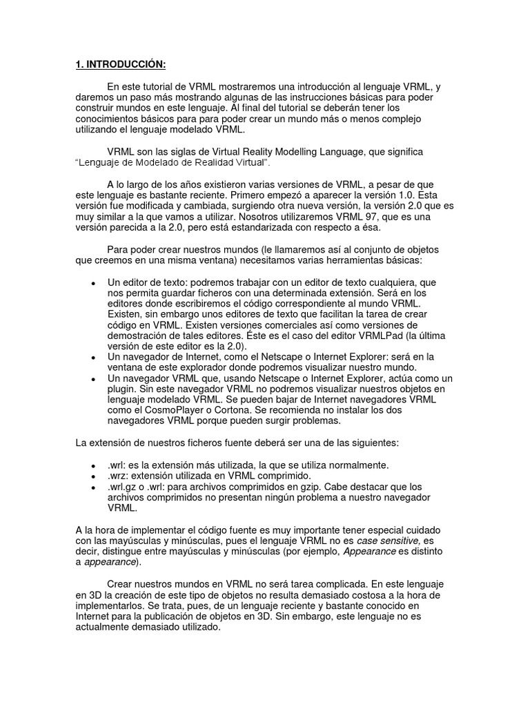 Tutorial Básico de Vrml | PDF | Color | Modelo de color Rgb