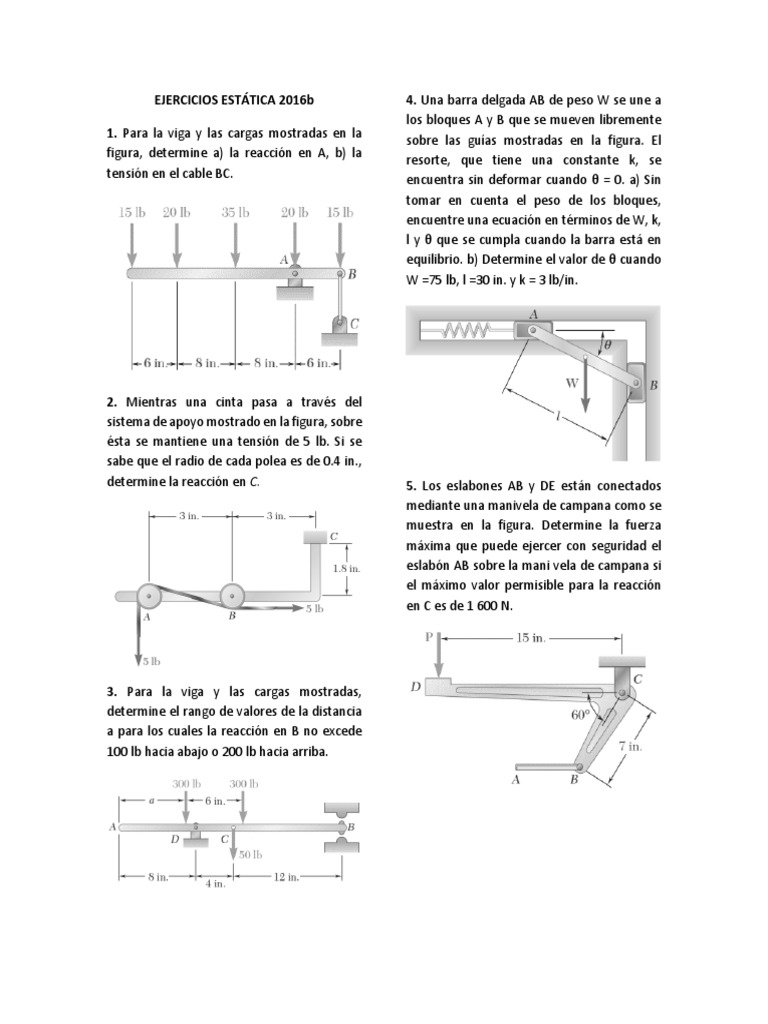EJERCICIOS ESTÁTICA Cap3 | PDF | Eje | Fricción