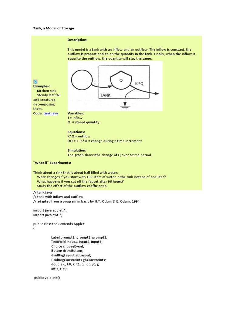 Tank Model with Inflow and Outflow | PDF | Areas Of Computer Science ...