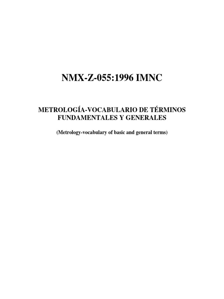 NMX Z 055 | PDF | Medición | Calibración