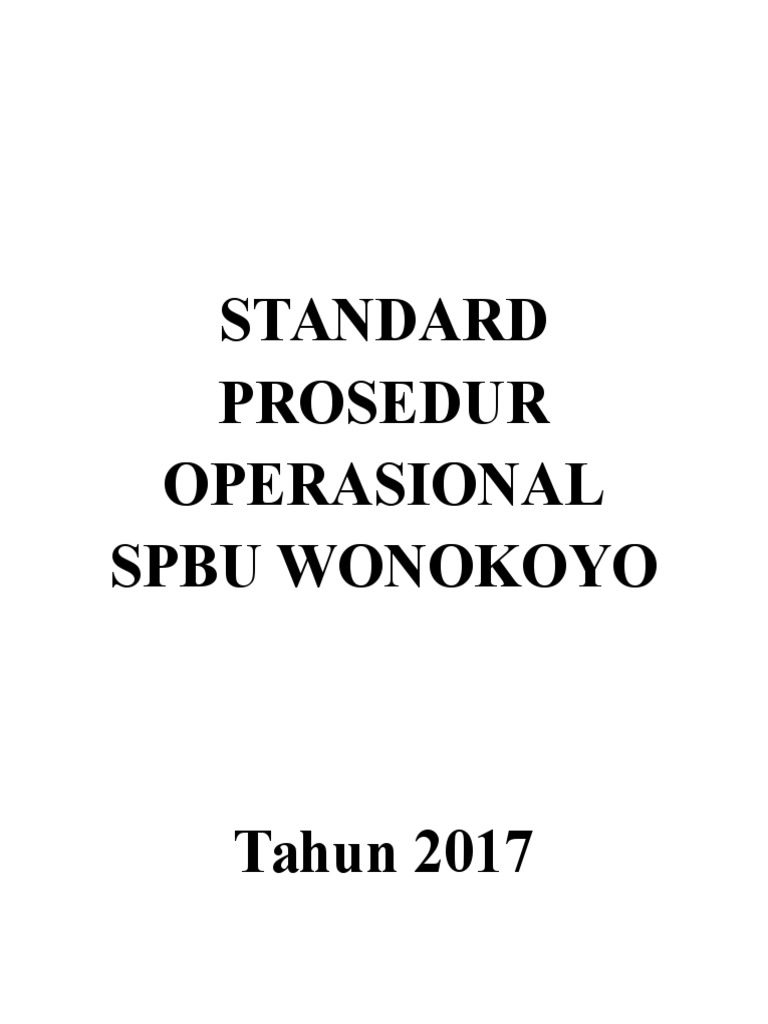 Standard Operasional Prosedur Spbu Wonokoyo | PDF