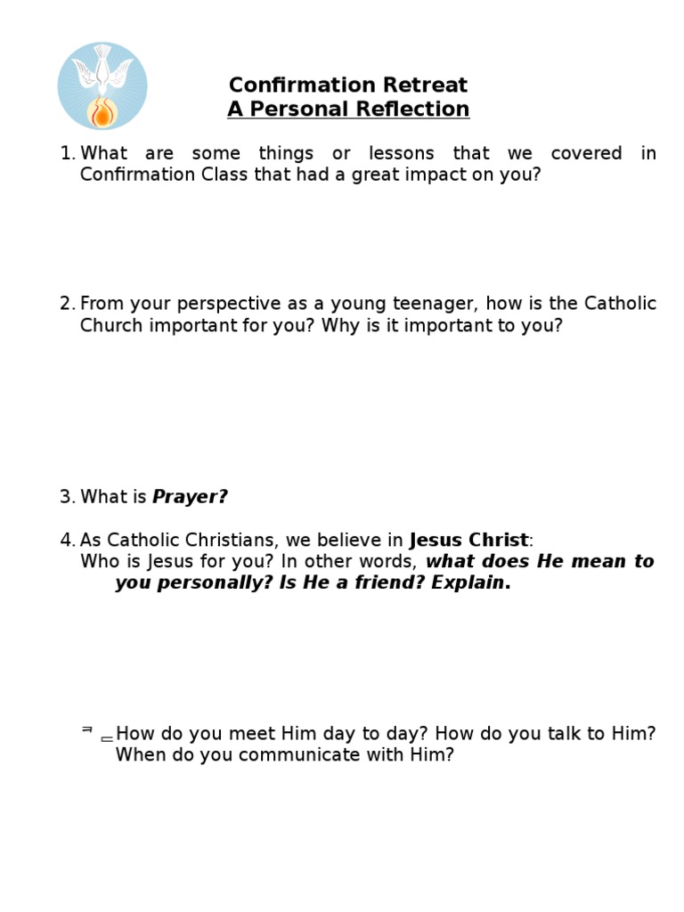 Catholic Confirmation Reflection | PDF