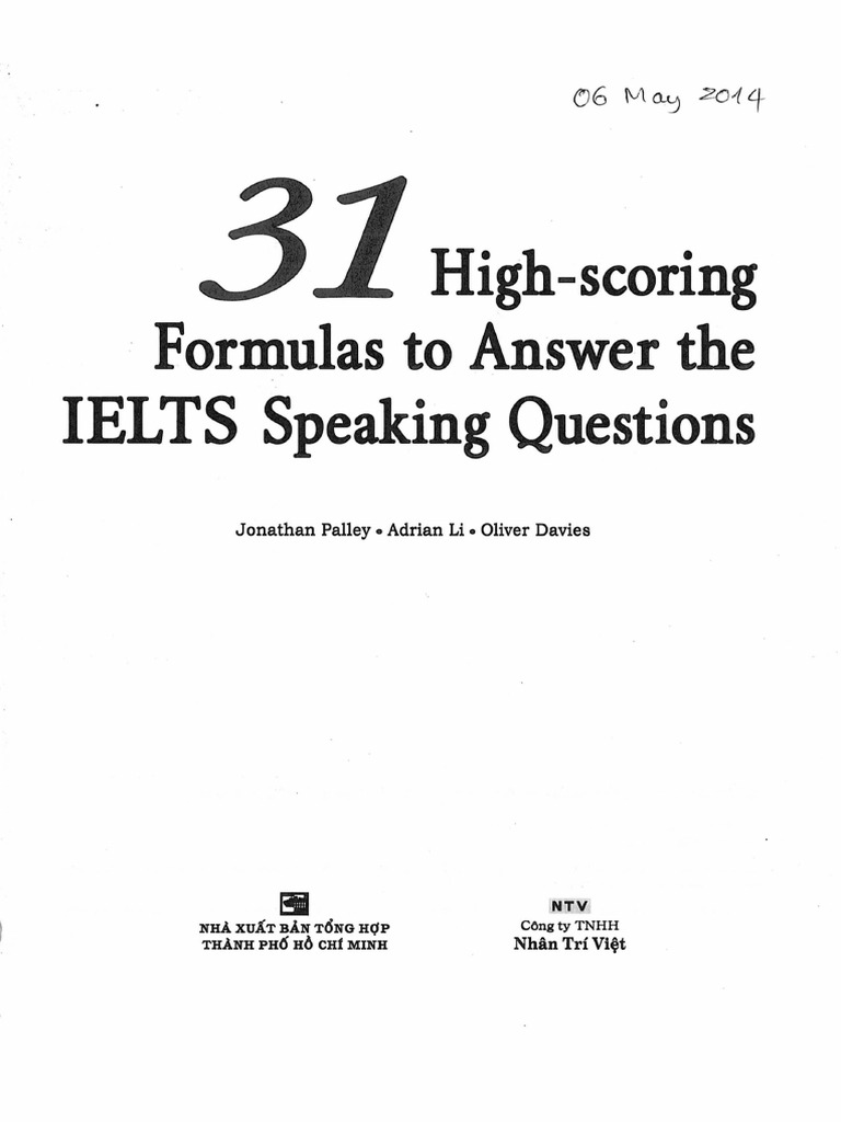 31 High-Scoring Formulas To Answer The IELTS Speaking Questions | PDF ...
