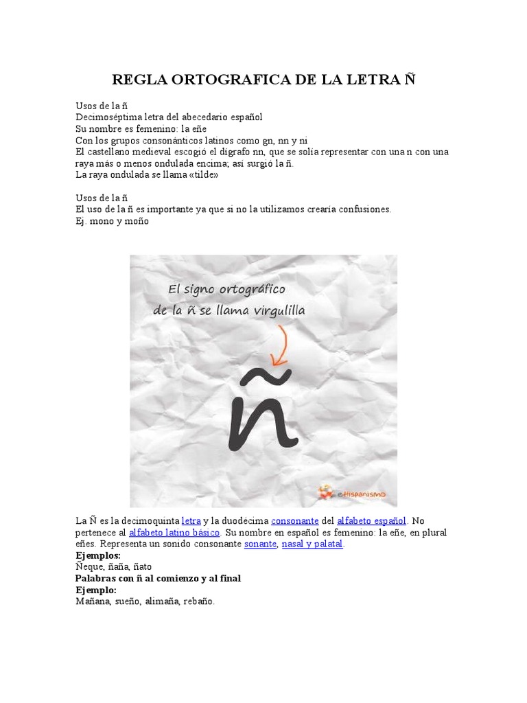 Uso de La Ñ | PDF | Lengua española | Escritura latina