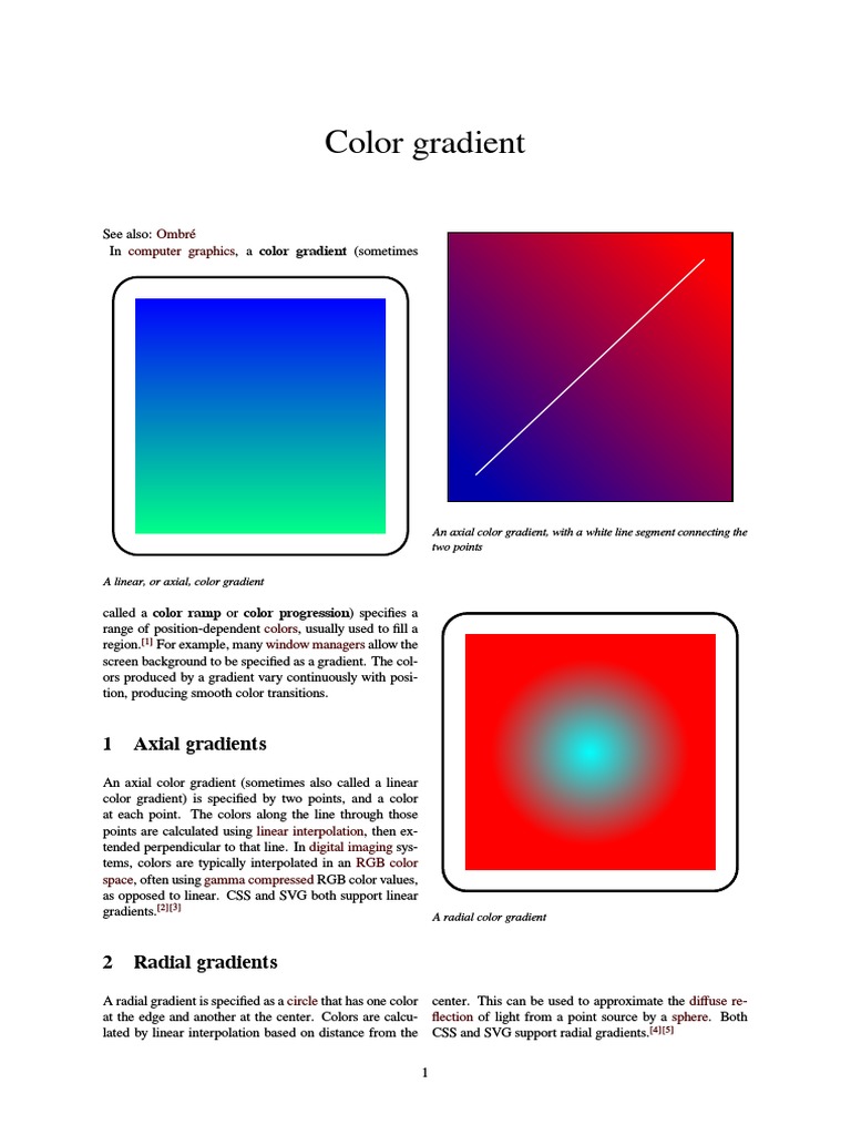 Color Gradient: 1 Axial Gradients | PDF | Graphic Design | Graphics