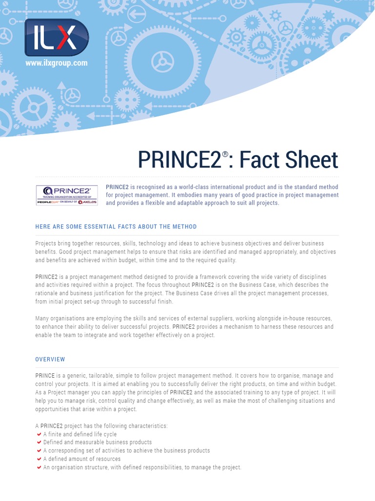 Prince2 Fact Sheet | PDF | Project Management | Business