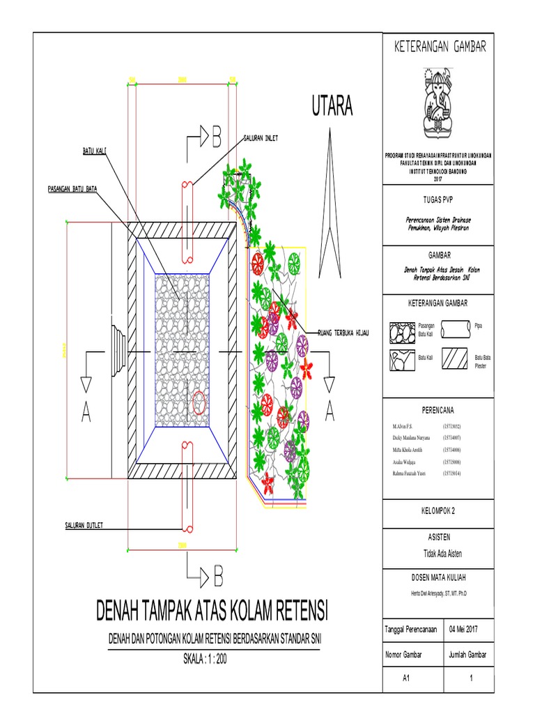 Tugas 10.denah Kolam Retensi | PDF