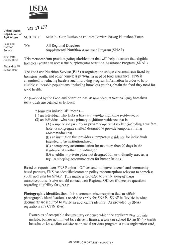 Usda Snap Youth | PDF | Supplemental Nutrition Assistance Program ...