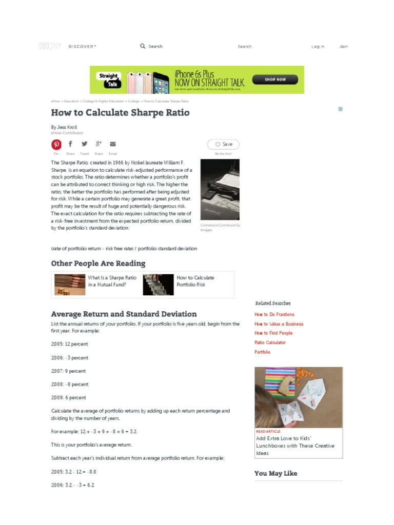 How To Calc. Sharpe Ratio | PDF | Sharpe Ratio | Financial Markets