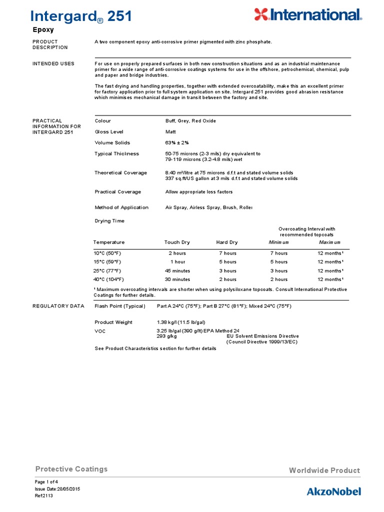 Intergard 251 | PDF | Epoxy | Industrial Processes