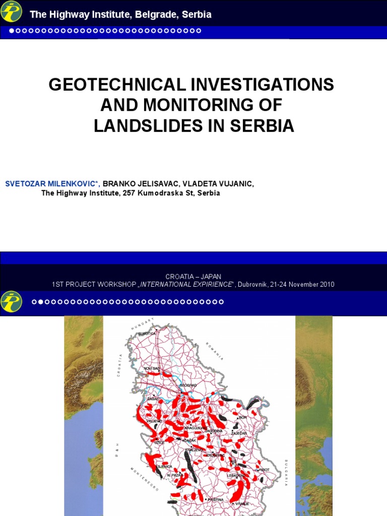Geotechnical Investigations and Monitoring of Landslides in Serbia | PDF | Landslide