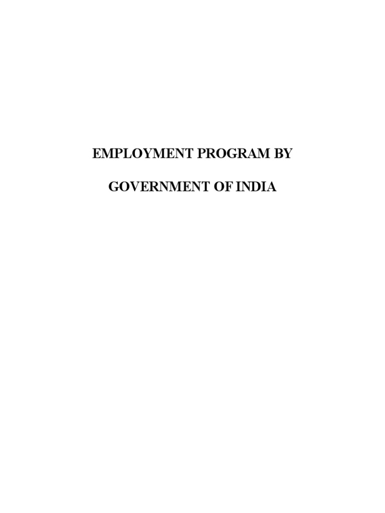 Changing Scenario of Employment Generation Programmes | PDF ...