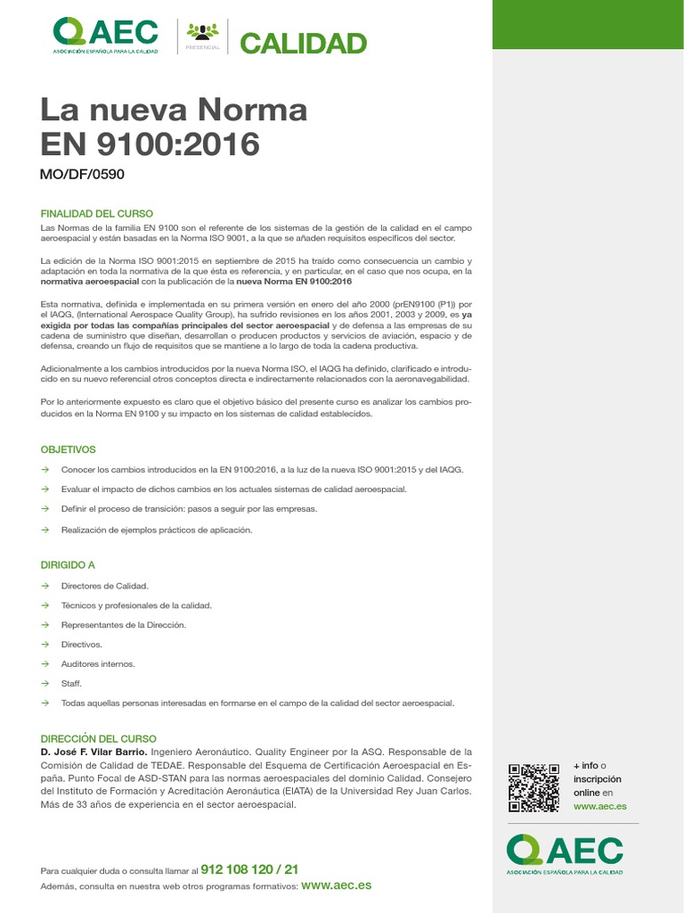 Norma En9100 | Descargar gratis PDF | Gestión de la calidad | Aeroespacial