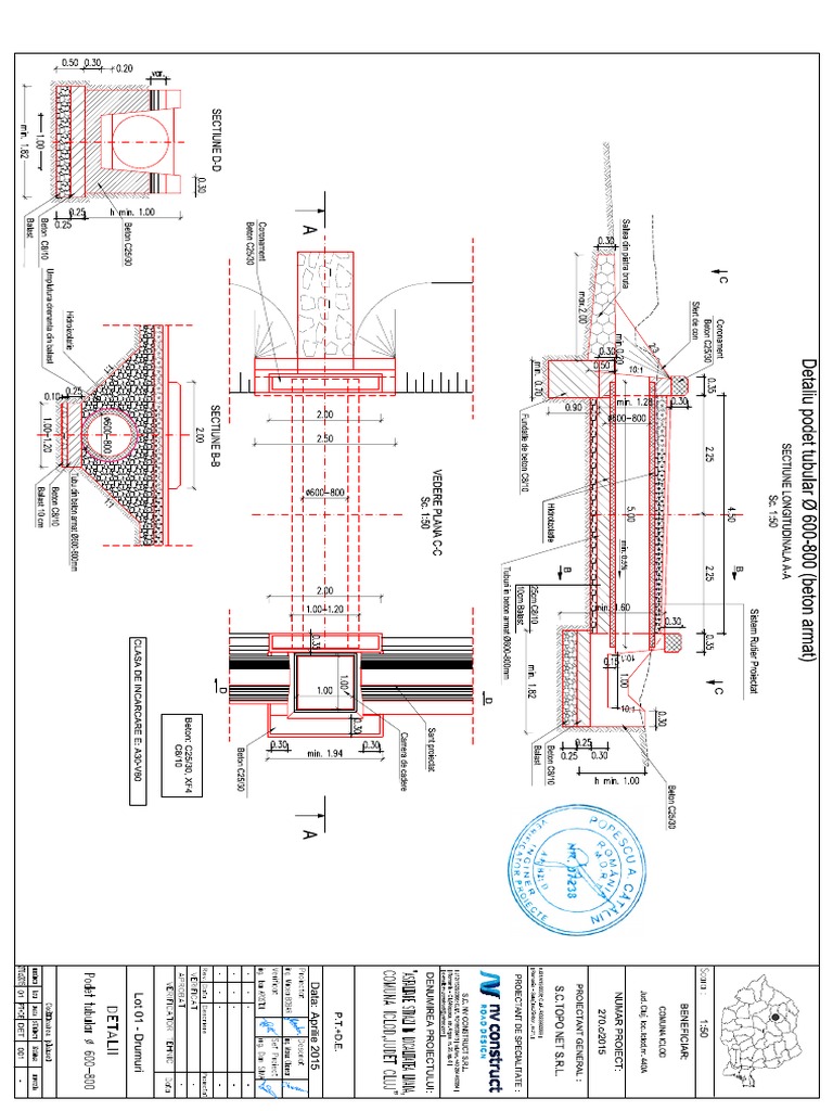 Detaliu Podet Tubular Beton PDF | PDF