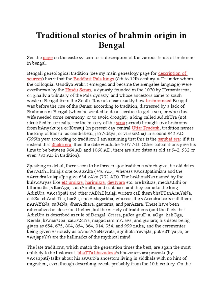 Brahmin Origin in Bengal | PDF | Indian Religions | Sikhism