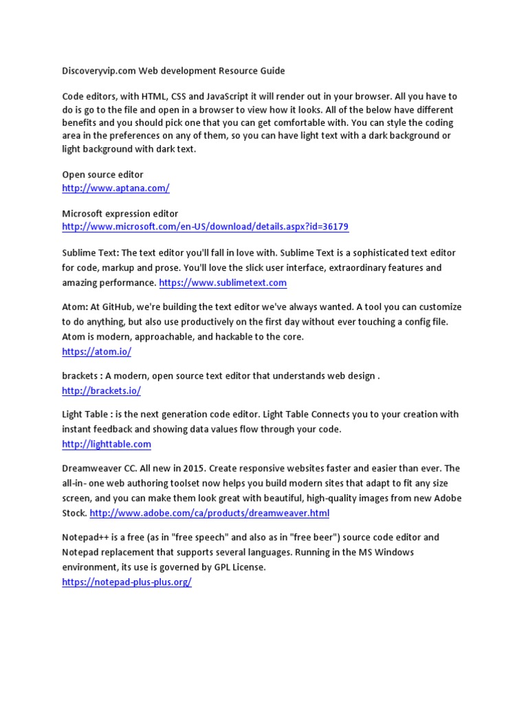 Web Development Resource Guide | PDF | Integrated Development ... Web Development Resource Guide | PDF | Integrated Development ...