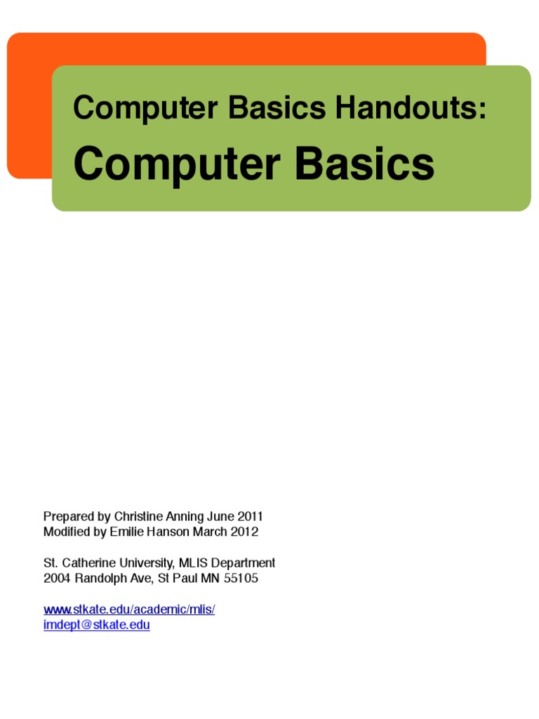 Computer Basics for Older Adults | PDF | Icon (Computing) | Button ...