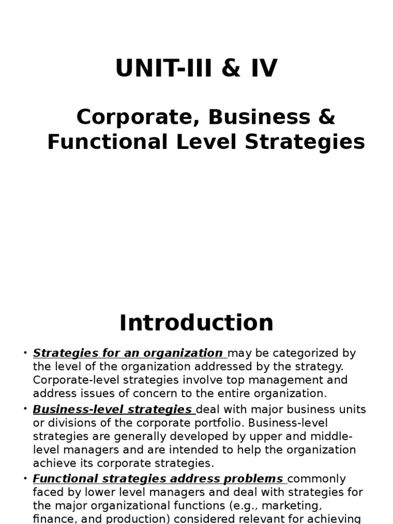 Startegic Management Notes | PDF | Strategic Management | Mergers And ...