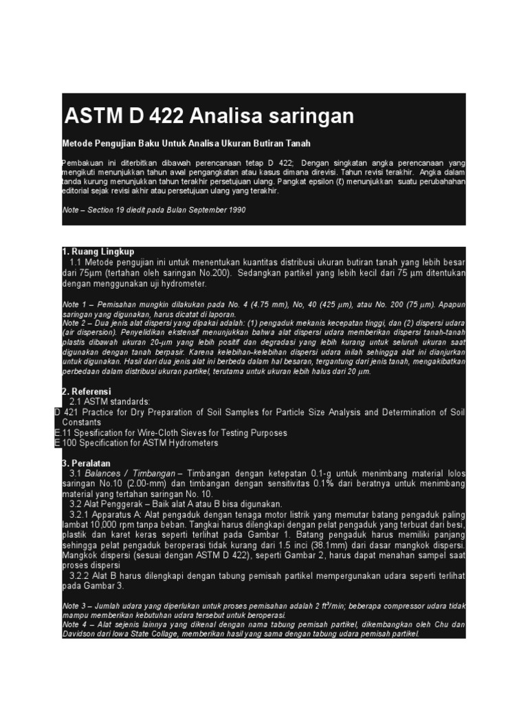 ASTM D 422 Analisa Saringan | PDF