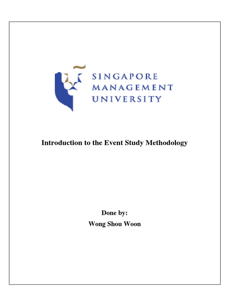 Introduction To The Event Study Methodology PDF | PDF | Financial ...