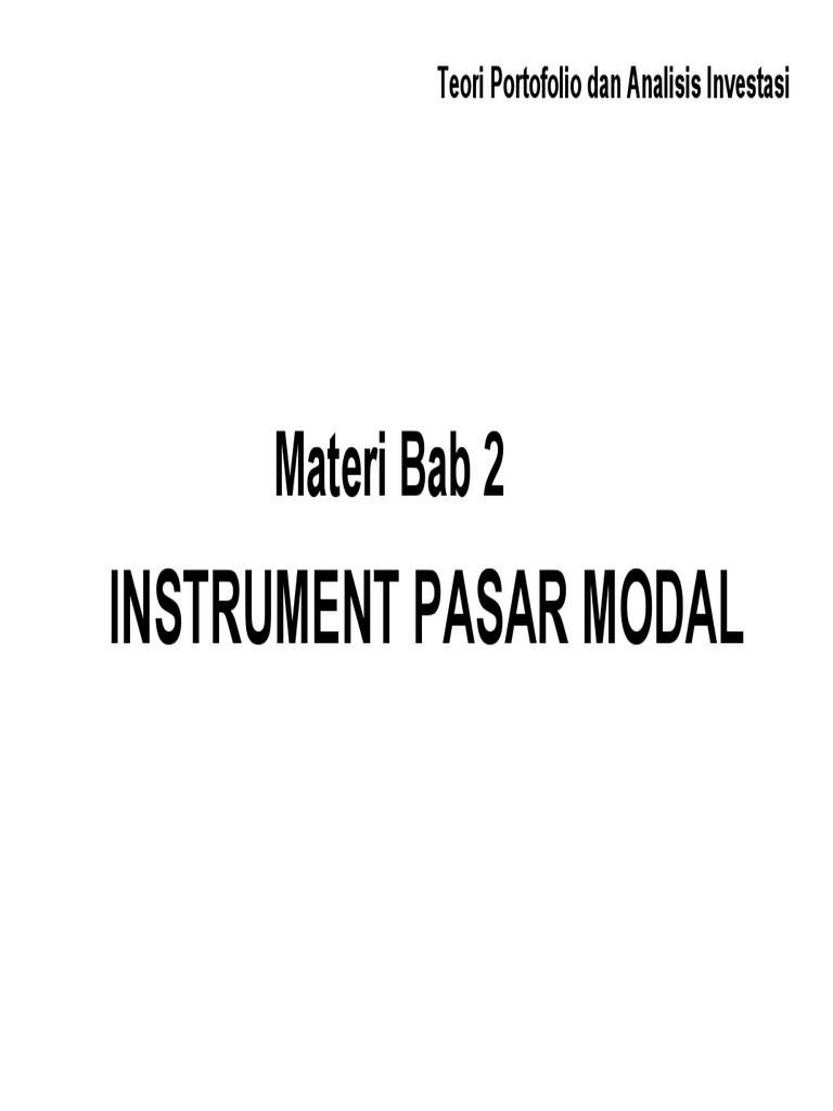 2 Instrumen Pasar Modal | PDF