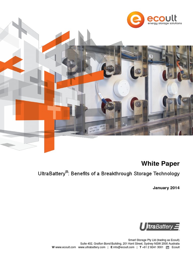Ecoult UltraBattery White Paper General Version | PDF | Battery ...