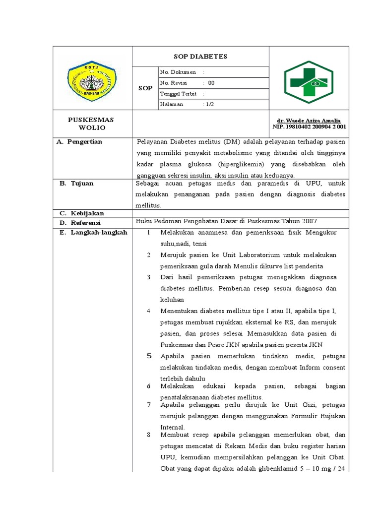 Sop Diabetes | PDF