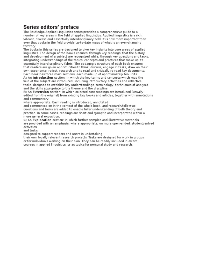 Series Editors' Preface: A: An Introduction Section: in Which The Key Terms and Concepts Which ...