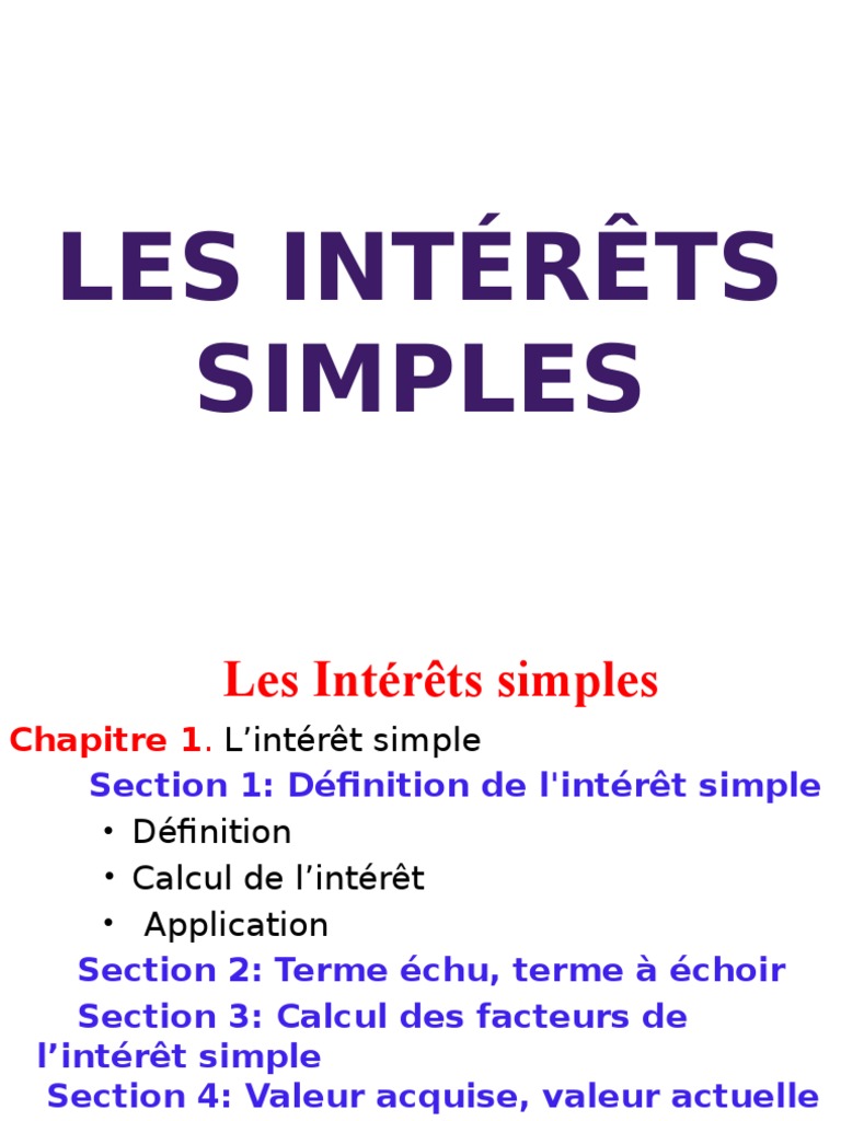 2.interets Simples | PDF | Demande de monnaie | Centre d'intérêt