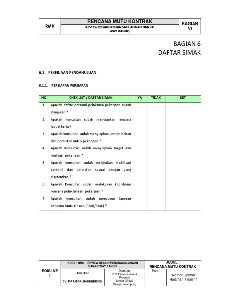 Daftar Simak Pdf Pdf