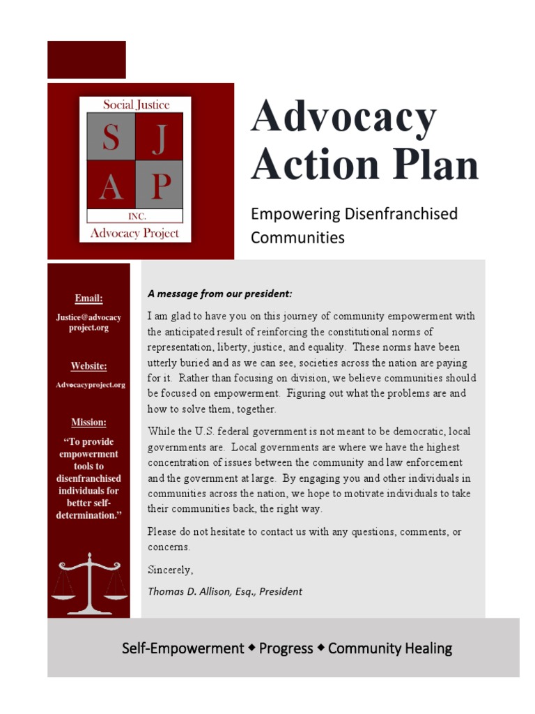 Advocacy Action Plan Packet | Empowerment | Persuasion