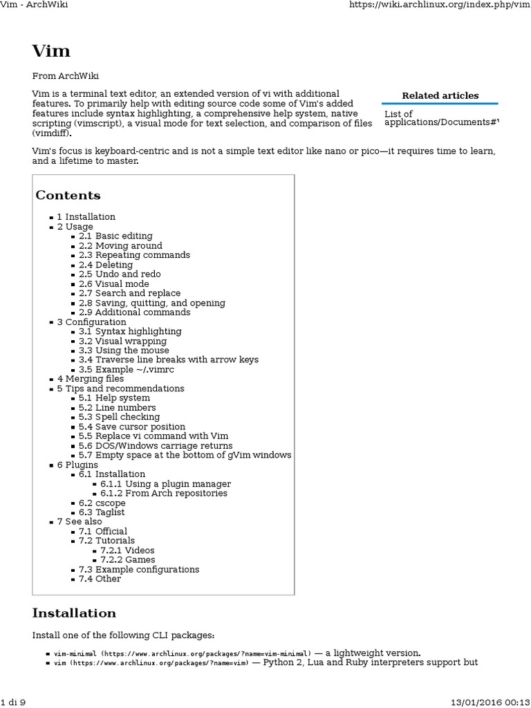 Vim Text Editor Guide and Installation | PDF | Computer Programming ...