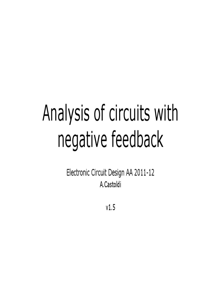 Negative Feedback Circuits | PDF | Negative Feedback | Feedback