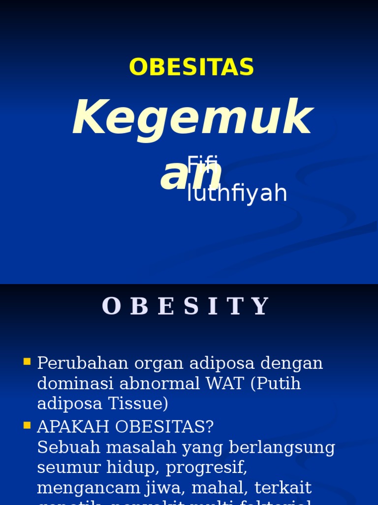 Obesitas (Kegemukan) .Ppt-1 | PDF