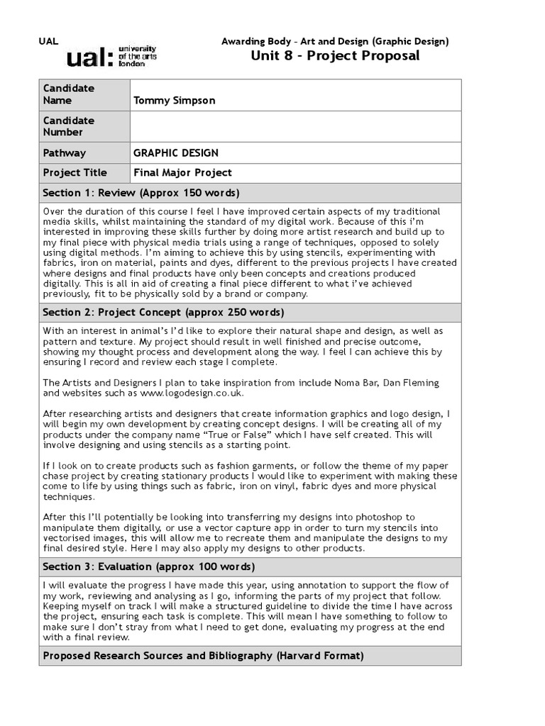 UAL Project Proposal | Graphic Design | Communication