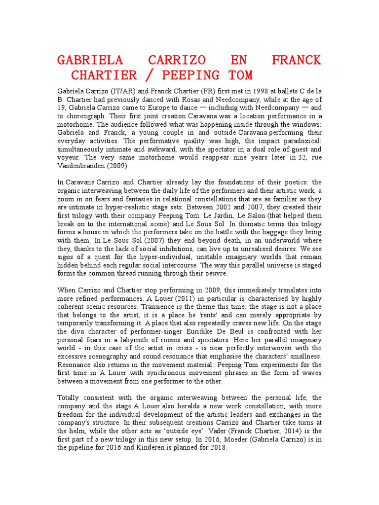 Gabriela Carrizo en Franck Chartier | PDF | Entertainment | Leisure