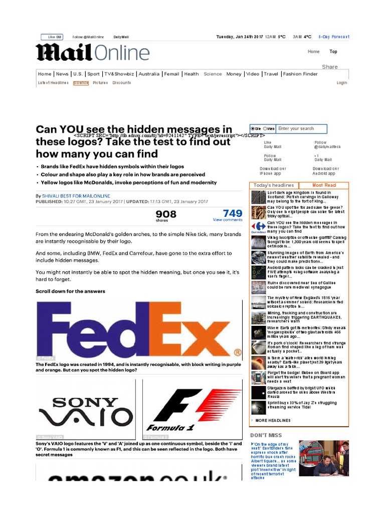 Can YOU Spot The Secret Messages in These Logos - Daily Mail O | PDF ...