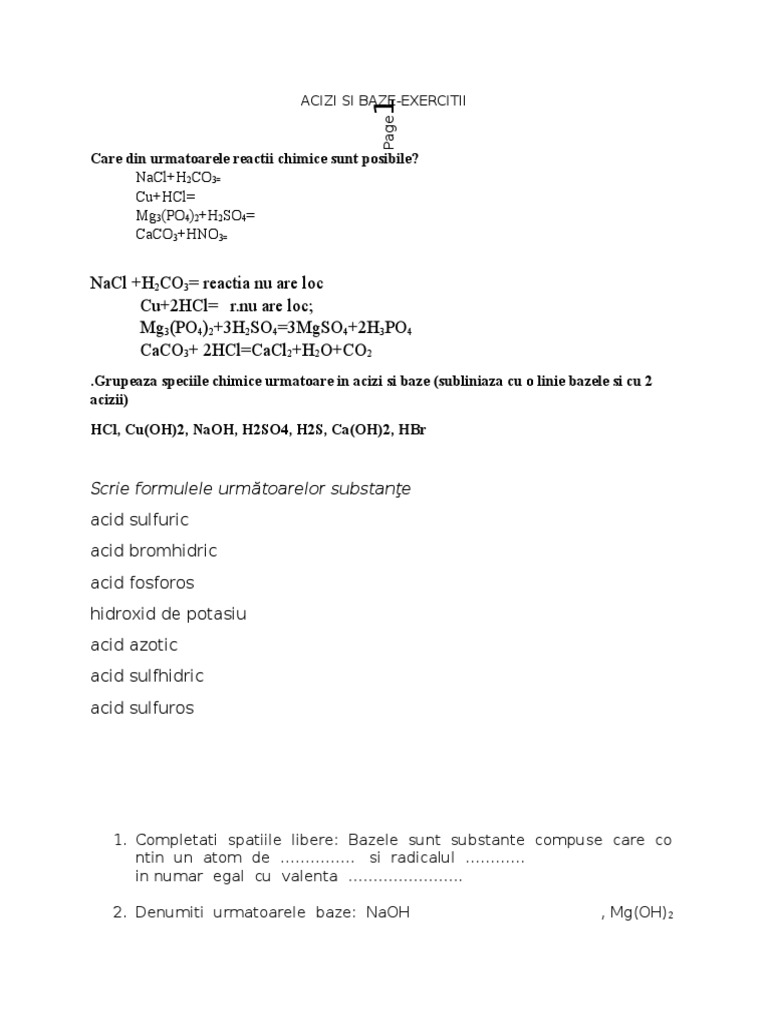 Acizi Si Baze | PDF