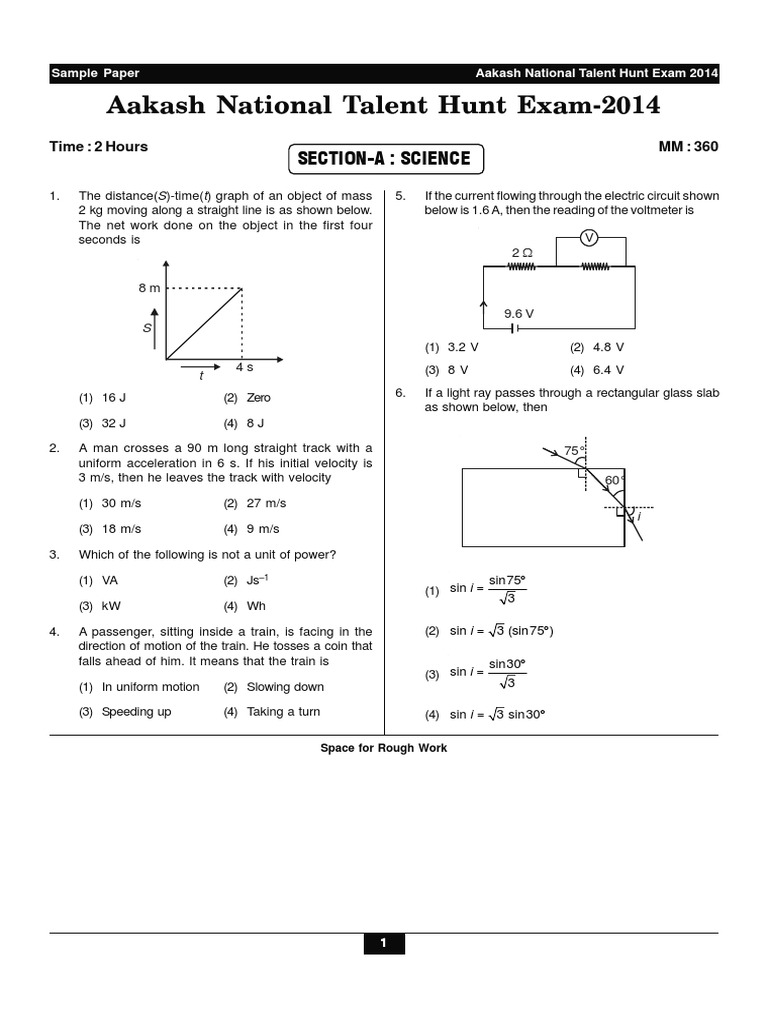 Sample Paper Anthe-2014 | PDF | Sodium Bicarbonate | Atoms