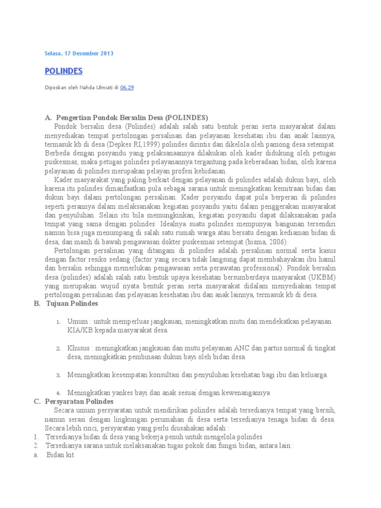 Apa Itu Polindes | PDF