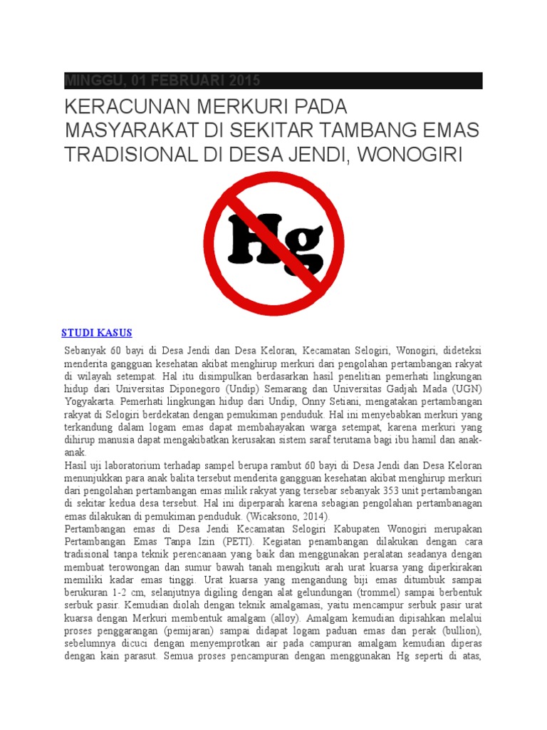 Keracunan Merkuri di Desa Jendi | PDF | Sains & Matematika