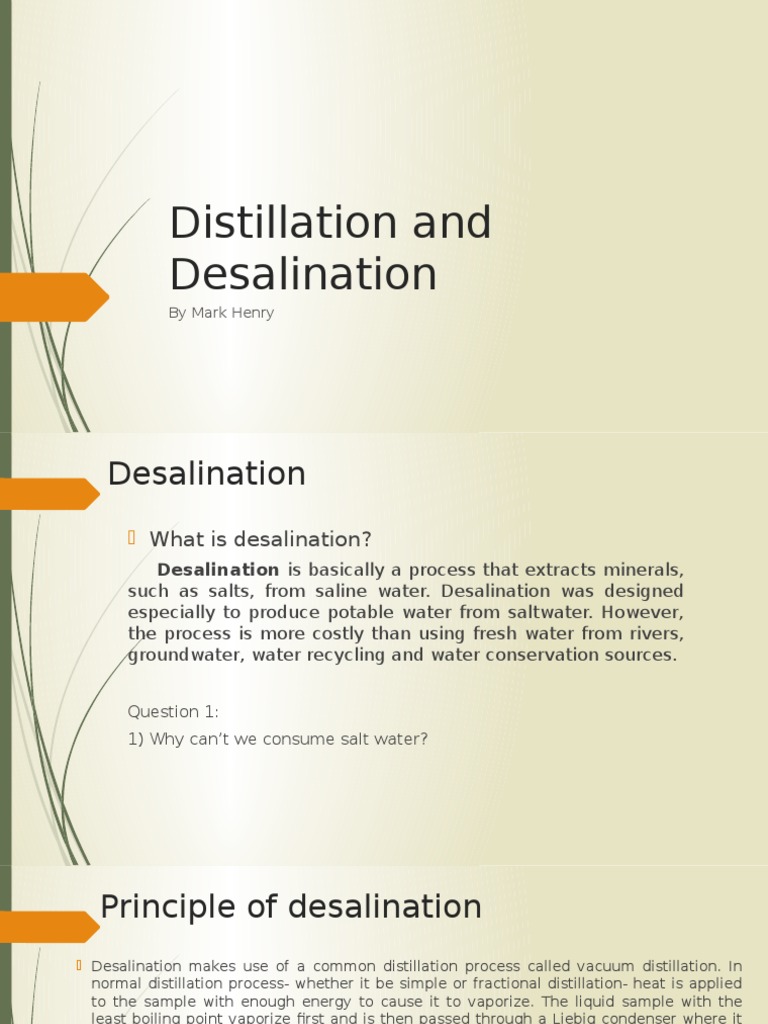 Desalination vs. Distillation Explained | PDF | Desalination | Distillation