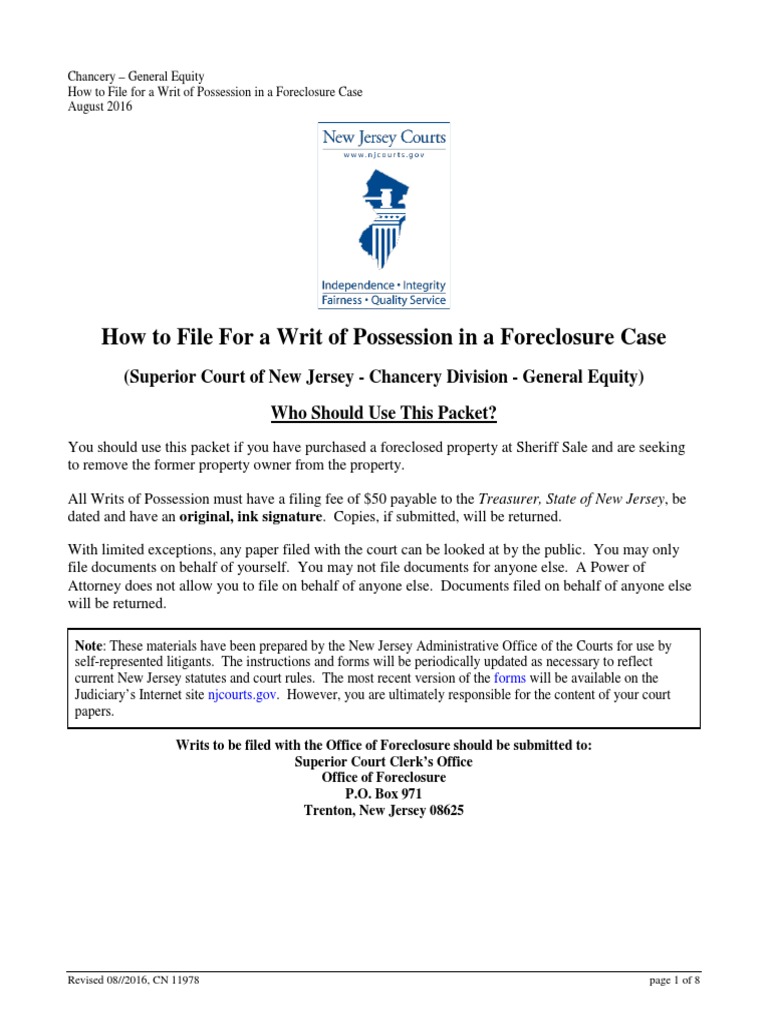 How to File For a Writ of Possession | Foreclosure | Writ