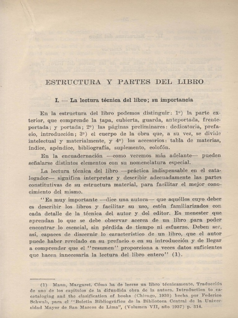 Estructura y Partes Del Libro PDF | PDF