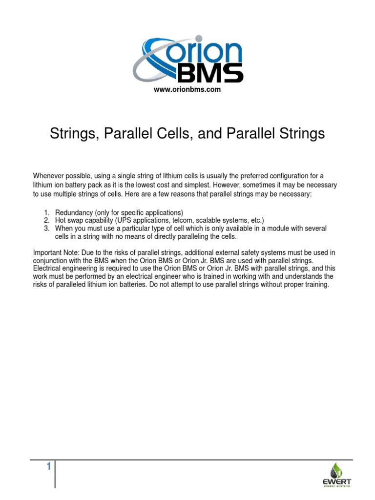 Strings, Parallel Cells, and Parallel Strings | PDF | Battery ...