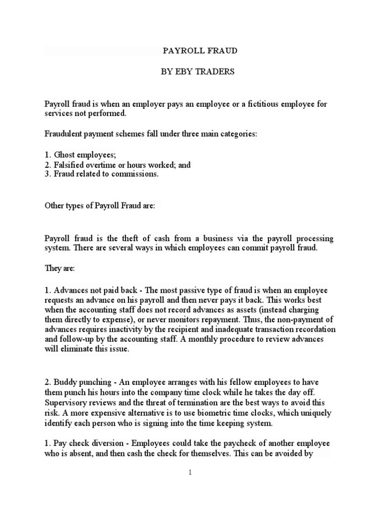 Payroll Fraud | Download Free PDF | Payroll | Payroll Tax