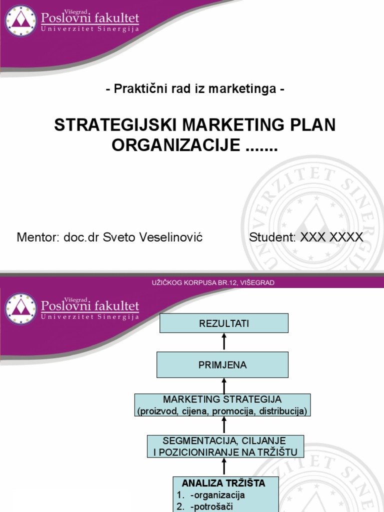 Strategijski Marketing Plan | PDF