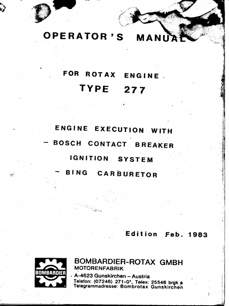 Rotax 277 Manual | PDF