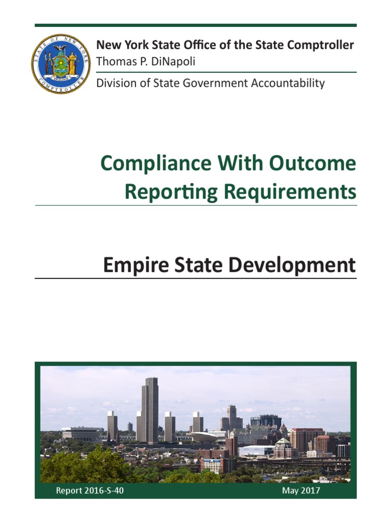 Comptroller Audit of ESD Reporting | PDF | Social Science